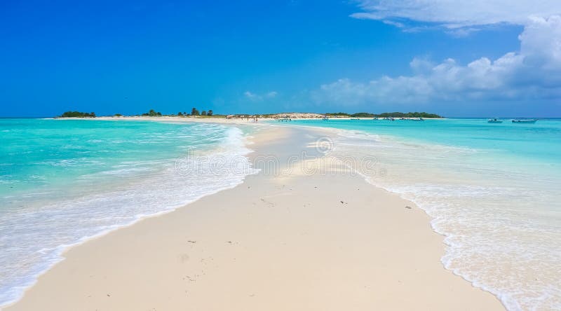 Sand Bank in a Caribbean Beach Stock Image - Image of crystal ...