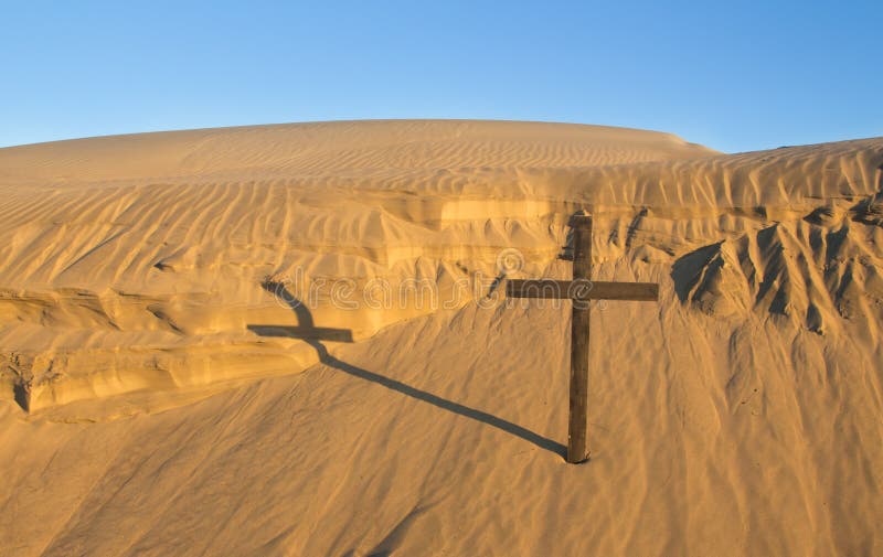 Sand Bank Cross stock image. Image of religion, shadow - 38912129