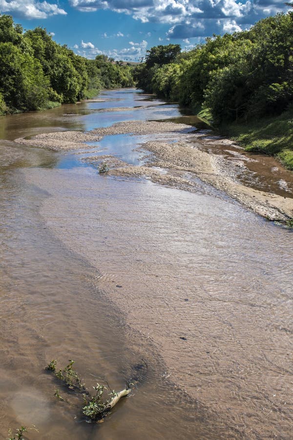 Sand Banks on a Silted Riverbed Stock Image - Image of movement ...