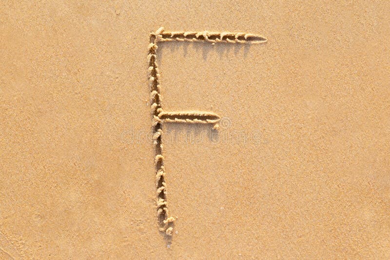 Sand Beach Alphabet: Letter F Stock Image - Image of language, group ...