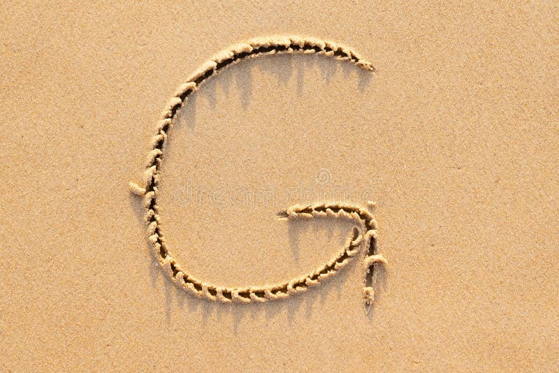 Sand Beach Alphabet: Letter G Stock Image - Image of abstract ...