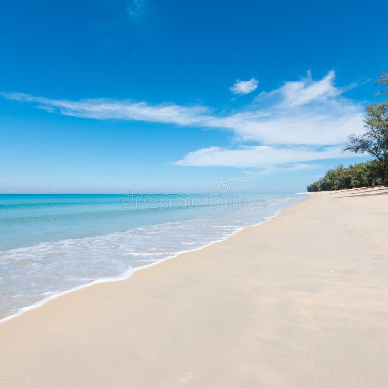 Sand beach blue sky stock image. Image of summer, clouds - 89110051