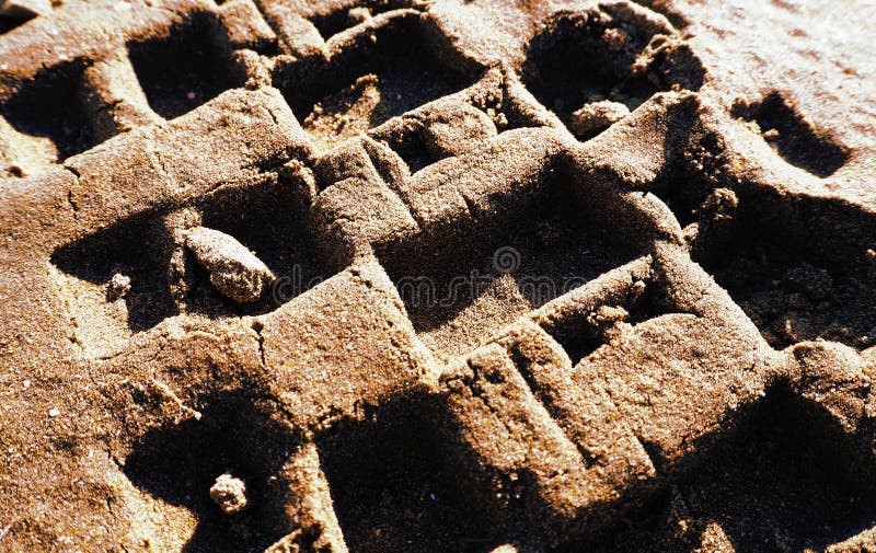 Sand Beach with Deep Square Rut of Motorbike Stock Image - Image of ...