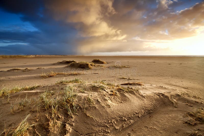 Sand Beach and Dramatic Sky Stock Image - Image of cloud, outside: 29379275