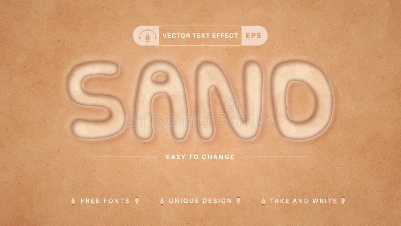 Sand Beach - Editable Text Effect, Font Style Stock Vector ...