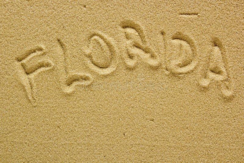 Sand beach of Florida stock photo. Image of written, florida - 55588222