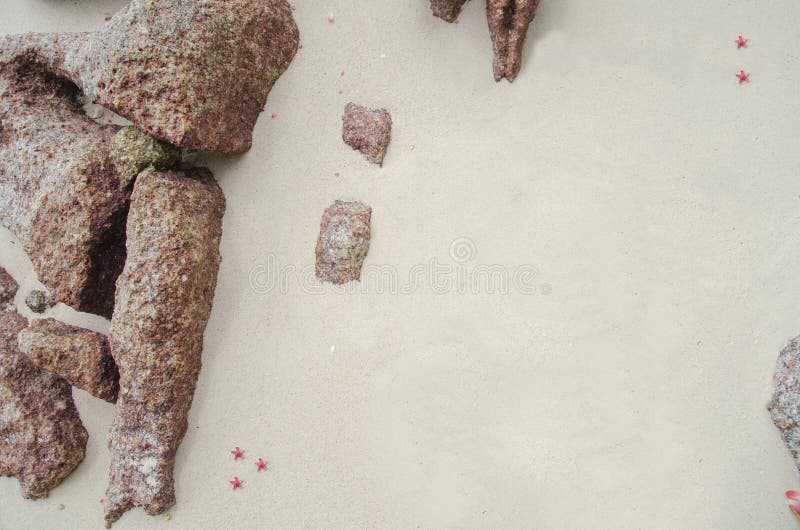 Sand Beach with Rock Frame with Copyspace for Text Stock Image - Image ...