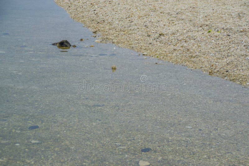 Sand Beach with Shallow Water Stock Image - Image of environment, ocean ...