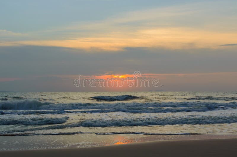 Sand and beach with sunset stock photo. Image of natural - 102861662