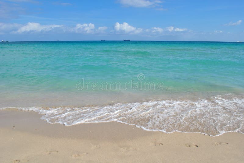 Sand Beach Water Background Stock Image - Image of season, landscape ...