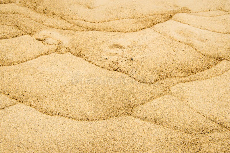 Sand of a Beach with Wave Patterns Stock Image - Image of wide, sunny ...