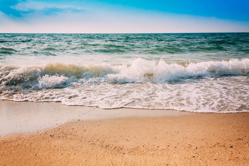 Sand Beach and Wave stock image. Image of ripple, coastline - 47998053