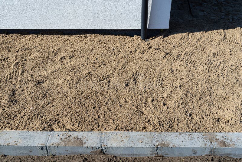 Sand Bed Prepared for Compaction for Construction of the Terrace ...