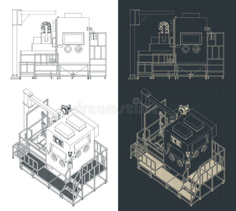 Sand Blasting Machine Blueprints Stock Vector - Illustration of restore ...