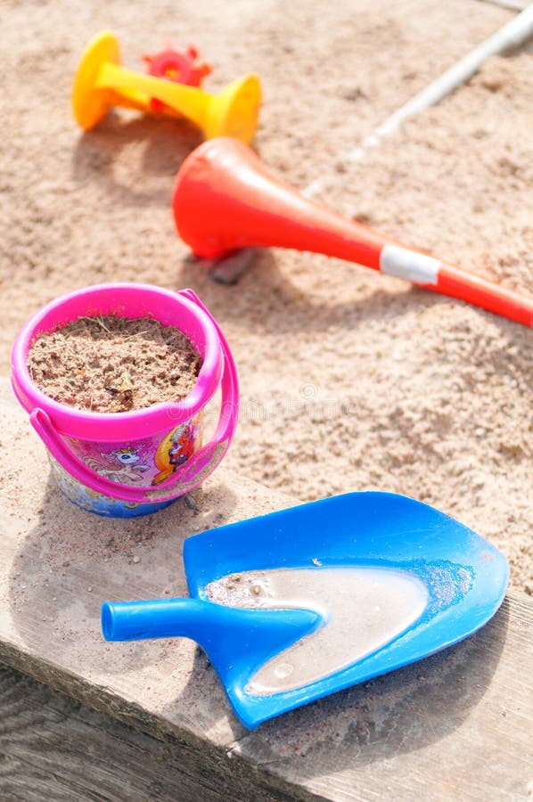 Sand Box Toys stock image. Image of trowel, pipe, container - 25850847