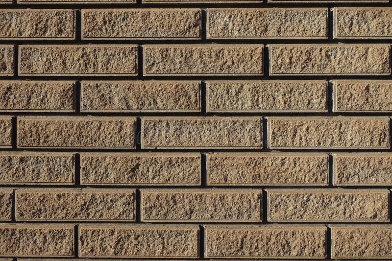 Sand Brown Split Face Brick Veneer Wall Stretcher Bond Stock Photos ...