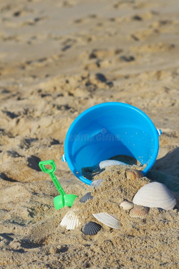 Sand and Bucket stock photo. Image of shovel, shore, plastic - 2655690