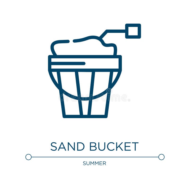Sand Bucket Icon. Linear Vector Illustration from Summer Collection ...