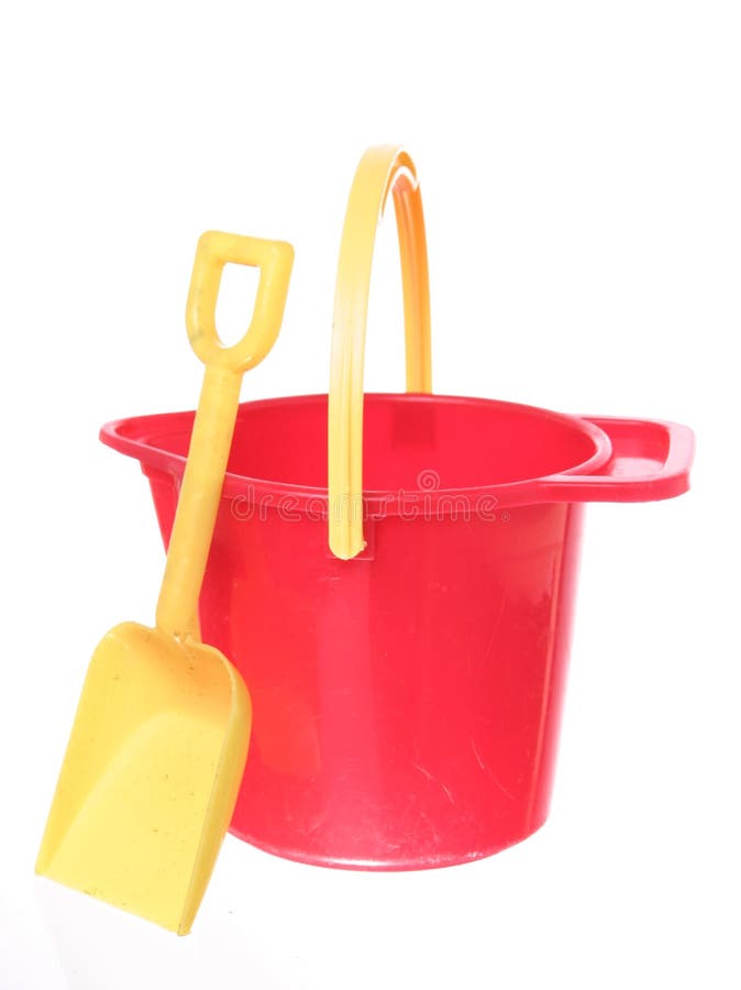 Sand Bucket and Shovel on White Ground Stock Image - Image of ocean ...