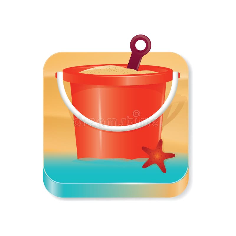 Sand Bucket. Vector Illustration Decorative Design Stock Illustration ...