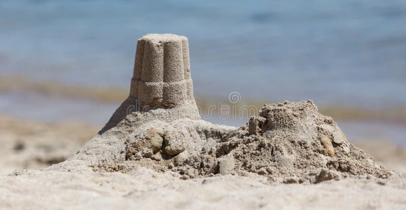 Sand building on the beach stock image. Image of summer - 198620459