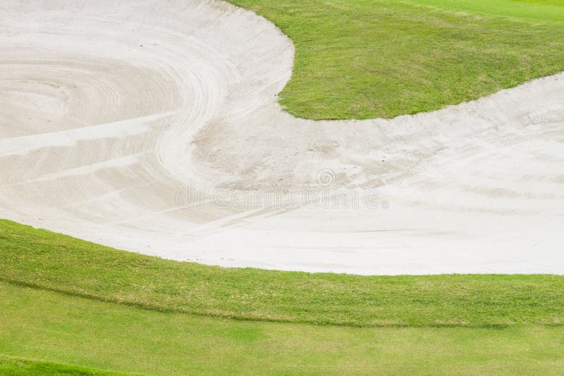 Sand Bunker at the Beautiful Golf Course. Stock Image - Image of play ...
