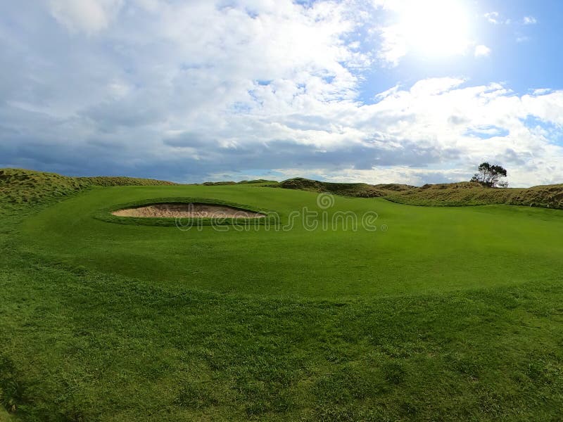 Sand Bunker on the Golf Course. Stock Image - Image of field, natural ...