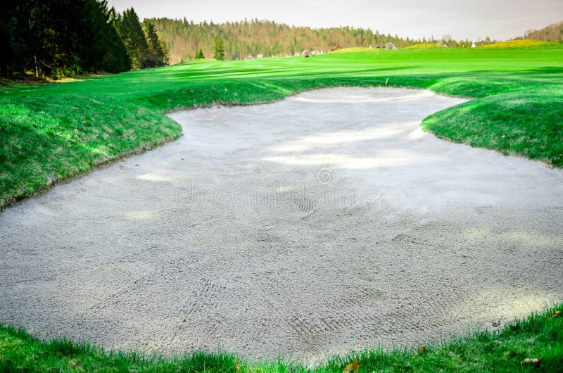 Sand Trap Or Bunker On A Golf Course Stock Image - Image of competition ...