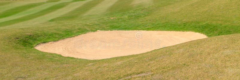 The Sand Bunker on Green Golf Course. Stock Image - Image of ...