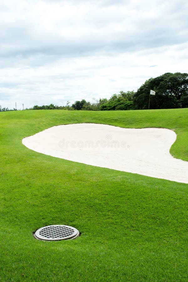 Sand Bunkers on the Golf Course Stock Image - Image of grass, club ...