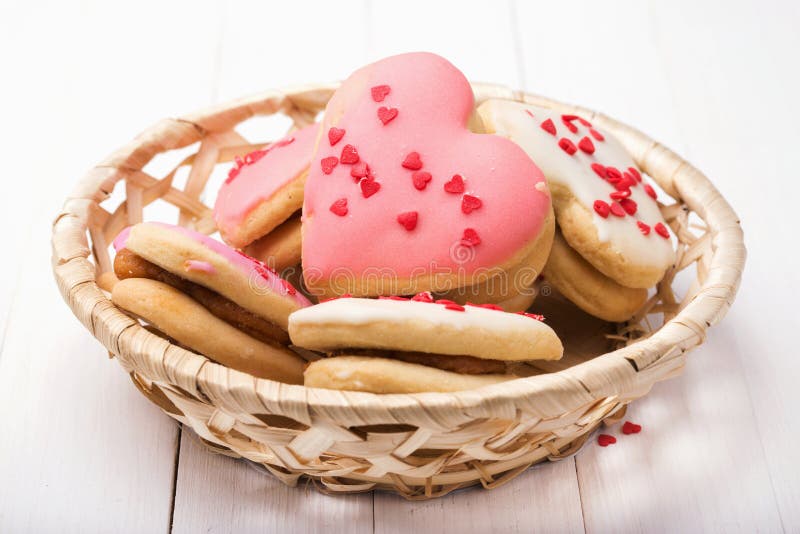 Sand Cakes in the Shape of a Heart Stock Photo - Image of basket ...