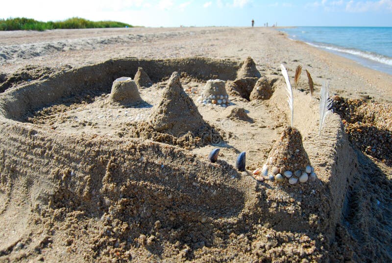 Sand castle stock image. Image of shell, combing, leisure - 12847479