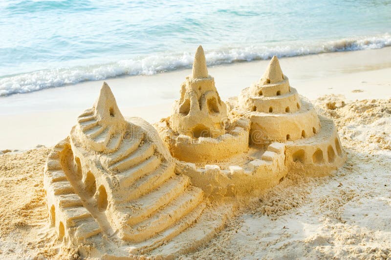Sand castle stock image. Image of blue, coast, artwork - 14669041