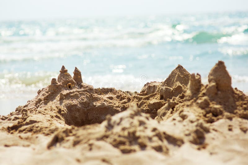 Pyramid Shaped Sand Castle stock photo. Image of sand - 3415540