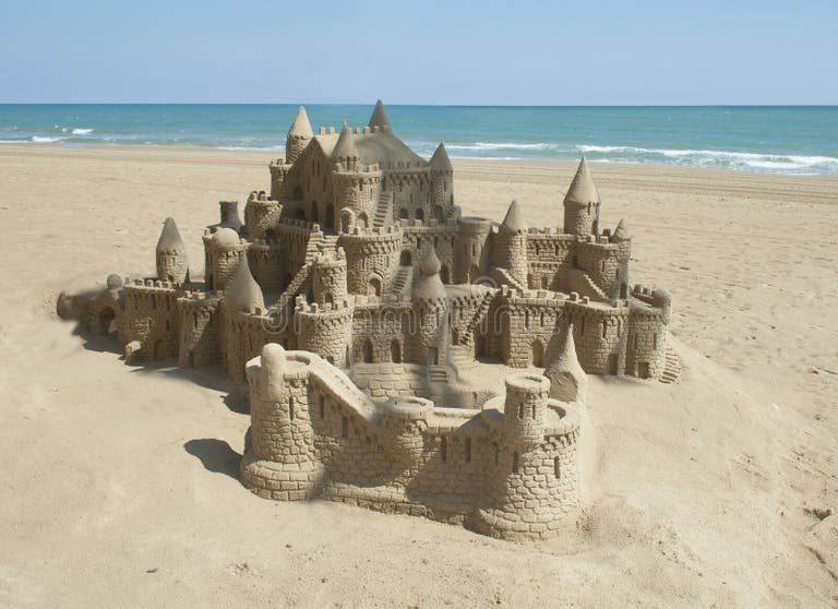 Sand castle stock image. Image of sand, blue, fortress - 51604971