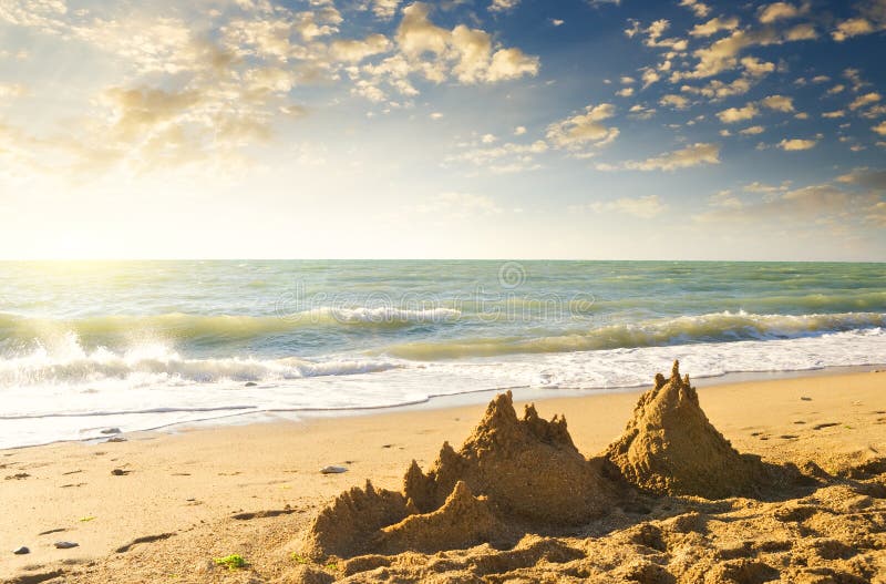 Sand Castle on Beach stock photo. Image of climate, design - 322924398
