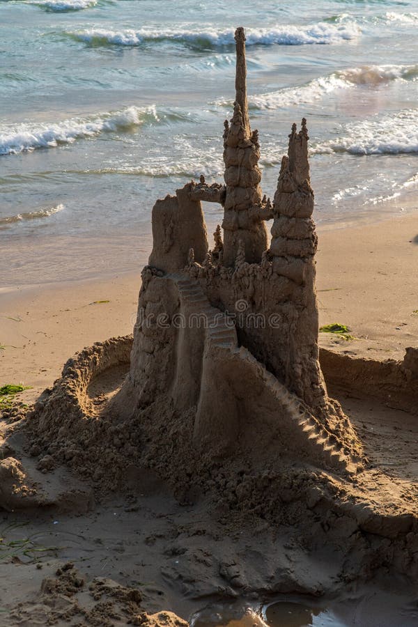 Sand Castle on the Beach, Summer Sunny Day Stock Photo - Image of rest ...