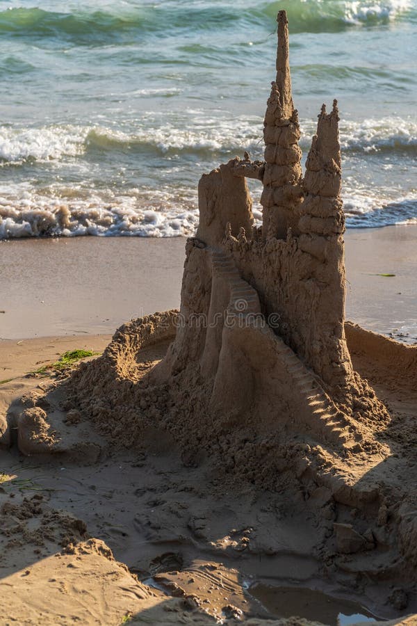 Sand Castle on the Beach, Summer Sunny Day Stock Image - Image of sand ...
