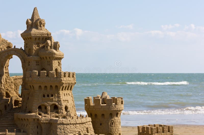 Sand Castle on the Beach stock image. Image of brick - 60295647