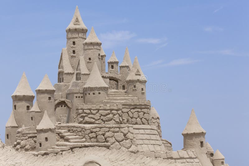Sand castle stock image. Image of sand, blue, fortress - 51604971