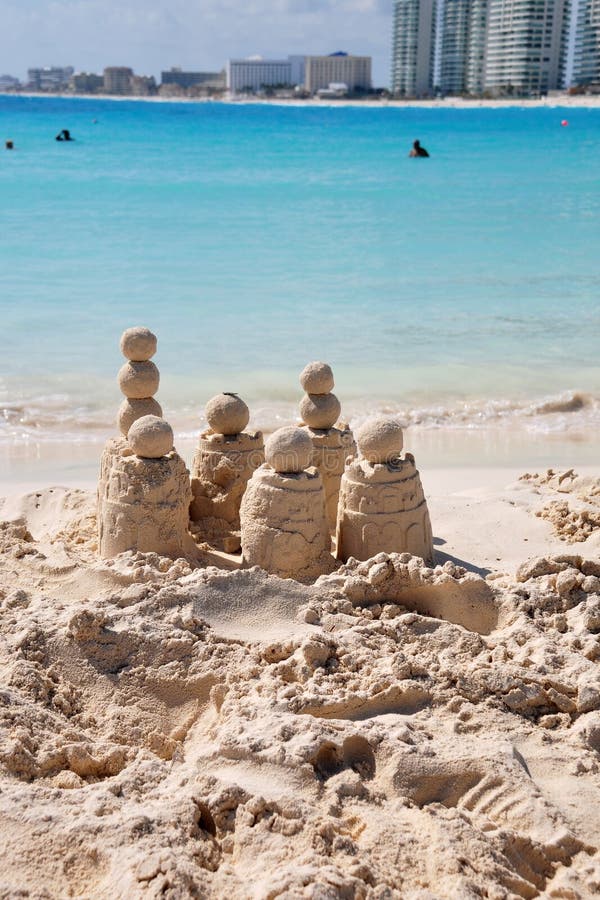Mexico, Sand Castle in Cancun Stock Image - Image of beautiful ...