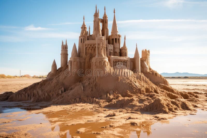 A Sand Castle Destroyed with the Outgoing Year Stock Photo - Image of ...