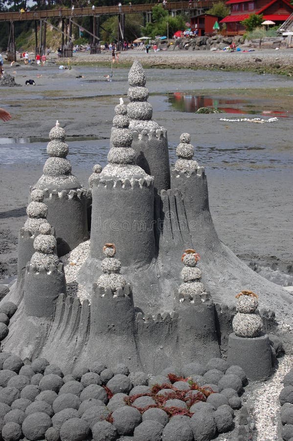 Sand Castle Isolated on Beach Stock Photo - Image of ocean, castle ...