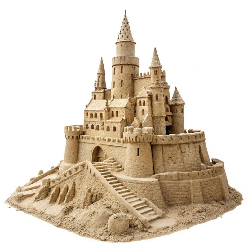 Sand Castle on Transparent Background Stock Illustration - Illustration ...