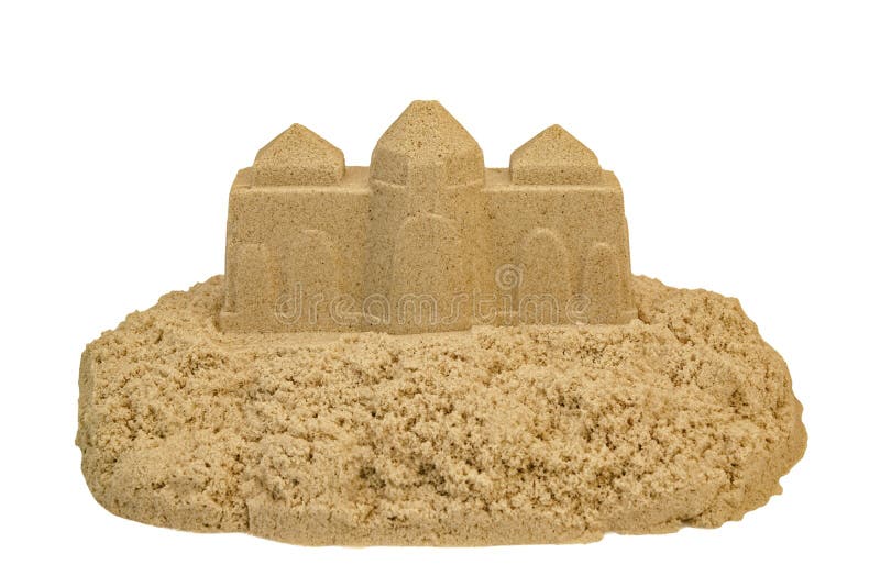 Sand Castle Isolated on White Background Stock Image - Image of ...