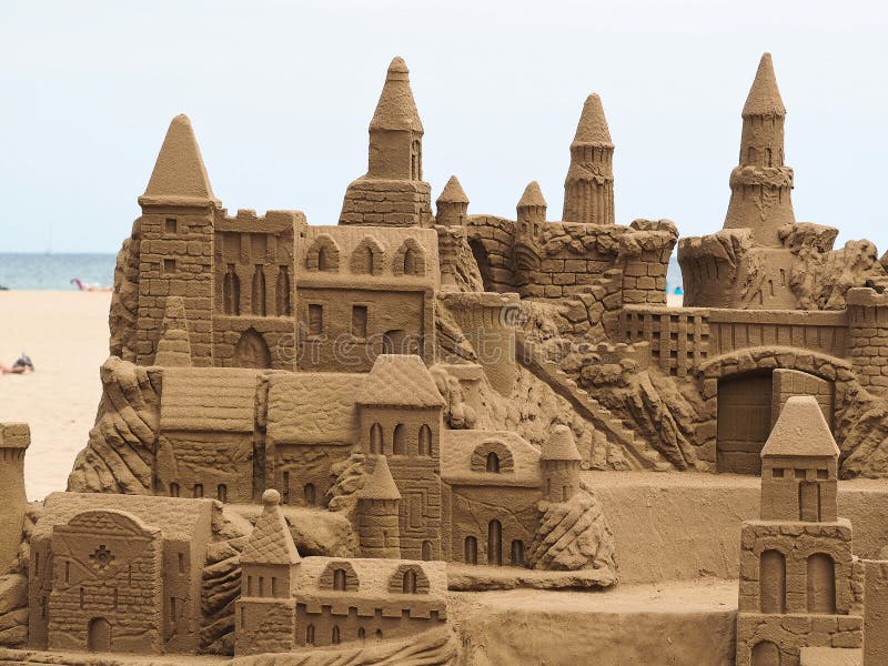 Sand castle stock image. Image of sand, blue, fortress - 51604971