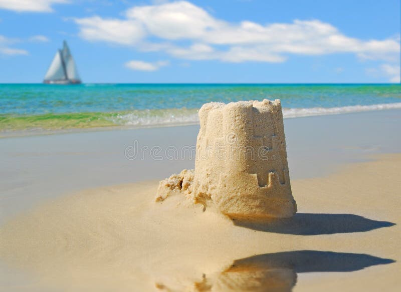 Pyramid Shaped Sand Castle stock photo. Image of sand - 3415540
