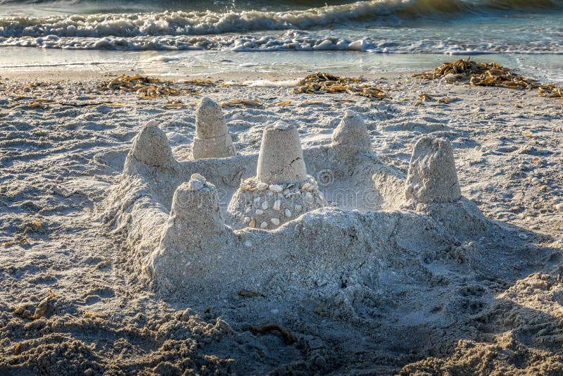 A Sand Castle on the Beach of Florida Stock Photo - Image of beach ...