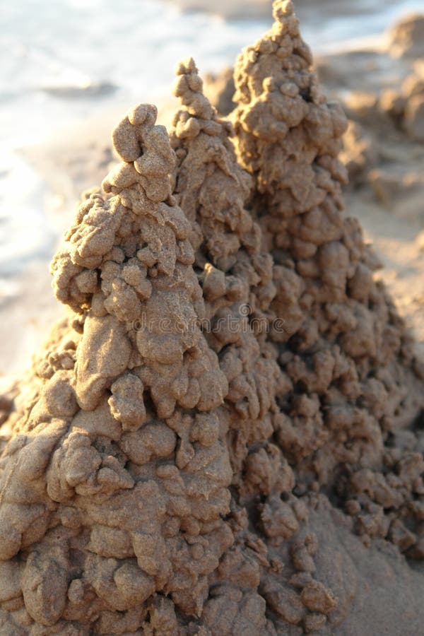 Sand Castle on the Shore of the River Stock Image - Image of shore ...