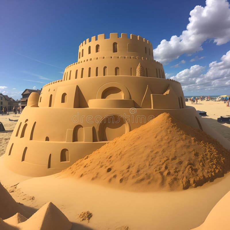 Sand Castle with Towers on the Beach. the Concept of Dreams and Desires ...